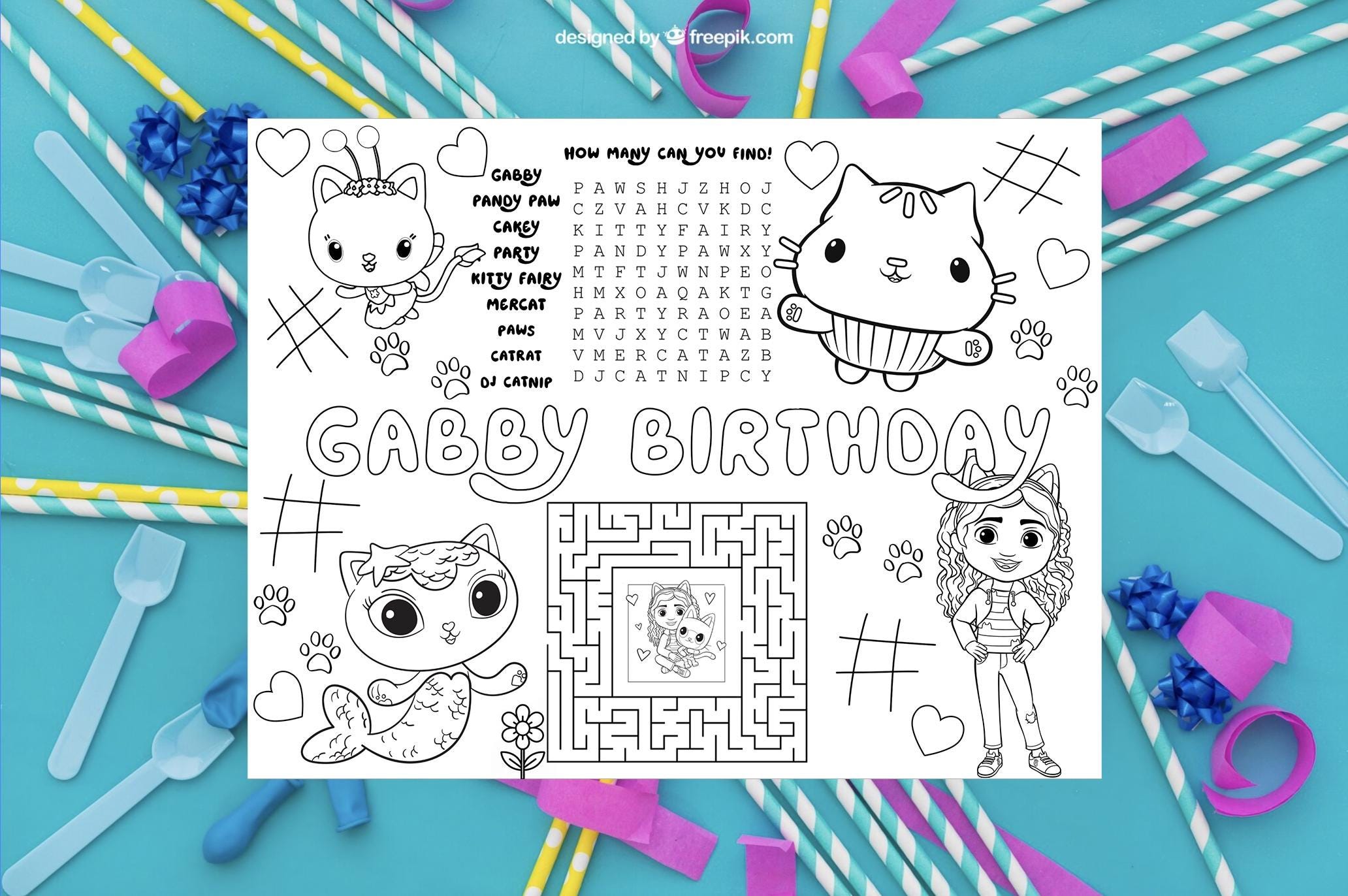 Gabby's Dollhouse Coloring Sheet, Gabby Activity Sheet, Printable Gabby ...