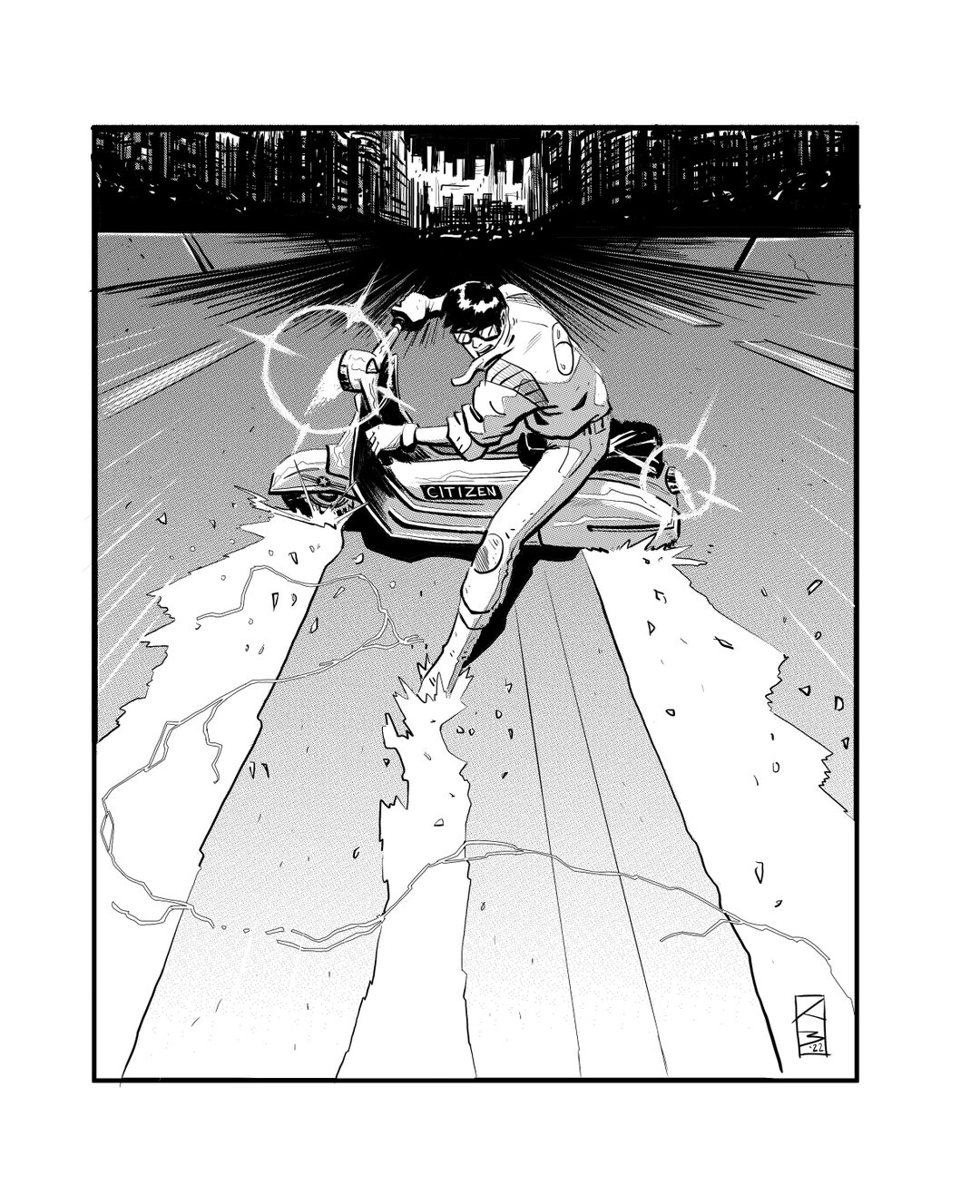Akira kaneda Bike Slide Manga 8.5 X 11 Print - Etsy