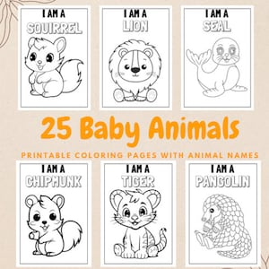 Animal Coloring Pages Templates, Cute Wild Animals With Names, Learn ...