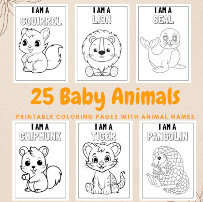 Animal Coloring Pages Templates, Cute Wild Animals With Names, Learn ...