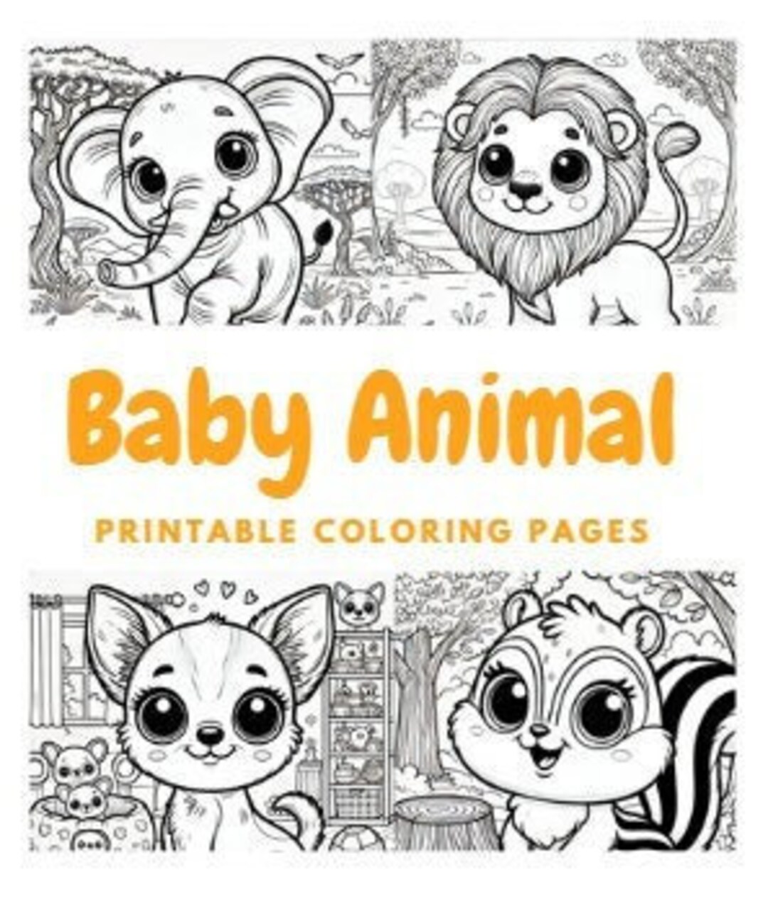 Cute Baby Animals Coloring Pages Templates, Coloring Pages for Kids ...