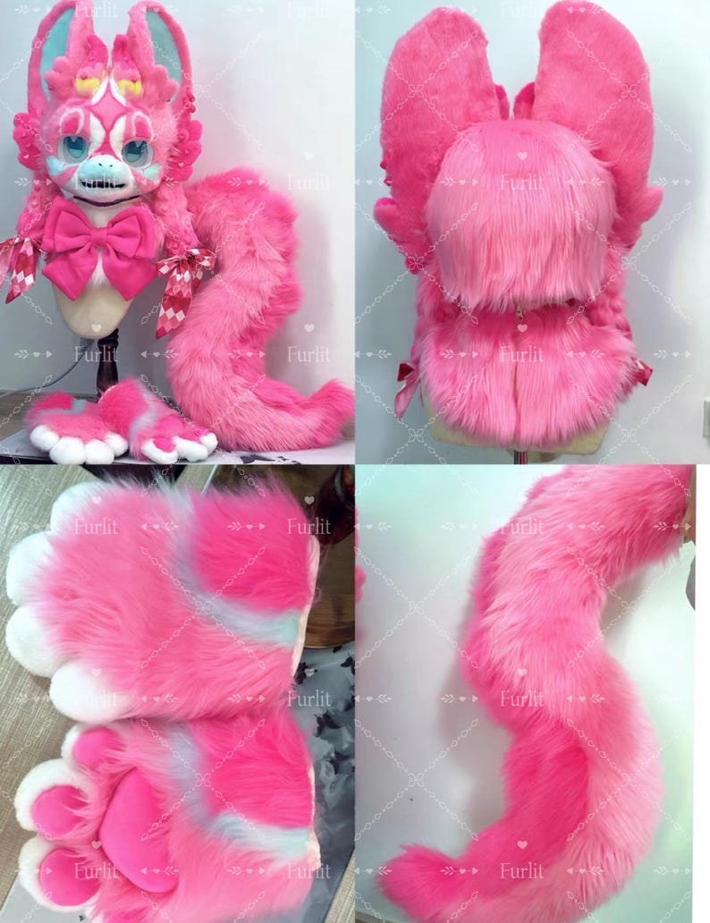 Pink Barbie Dragon Fursuit Partial: Head, Paws, Tail - Etsy