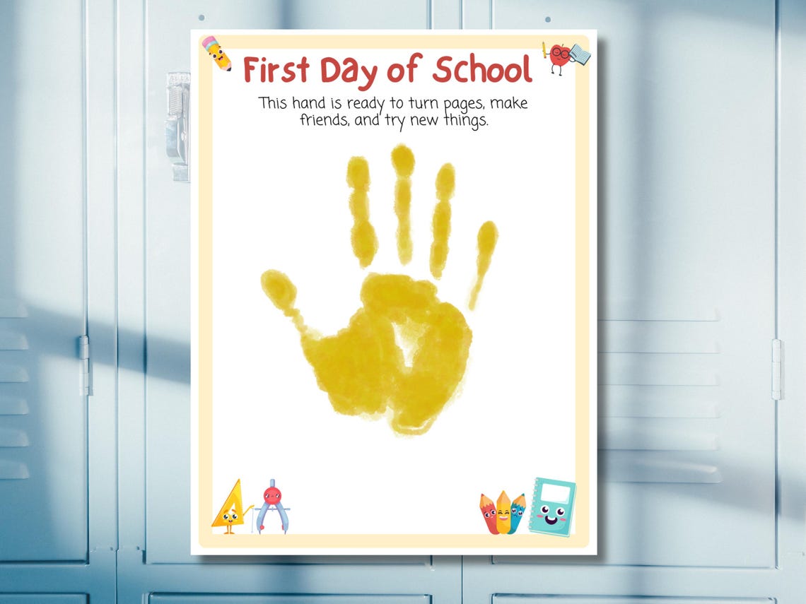 Back to School Handprint Craft, First Day of School Handprint ...