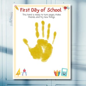 Back to School Handprint Craft, First Day of School Handprint ...