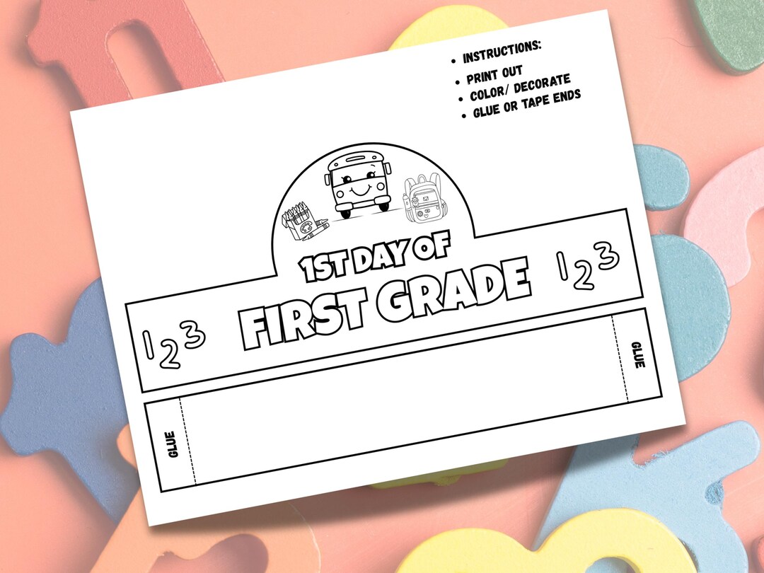 First Grade Paper Crown Craft: Printable Coloring Activity (PDF Download - Etsy