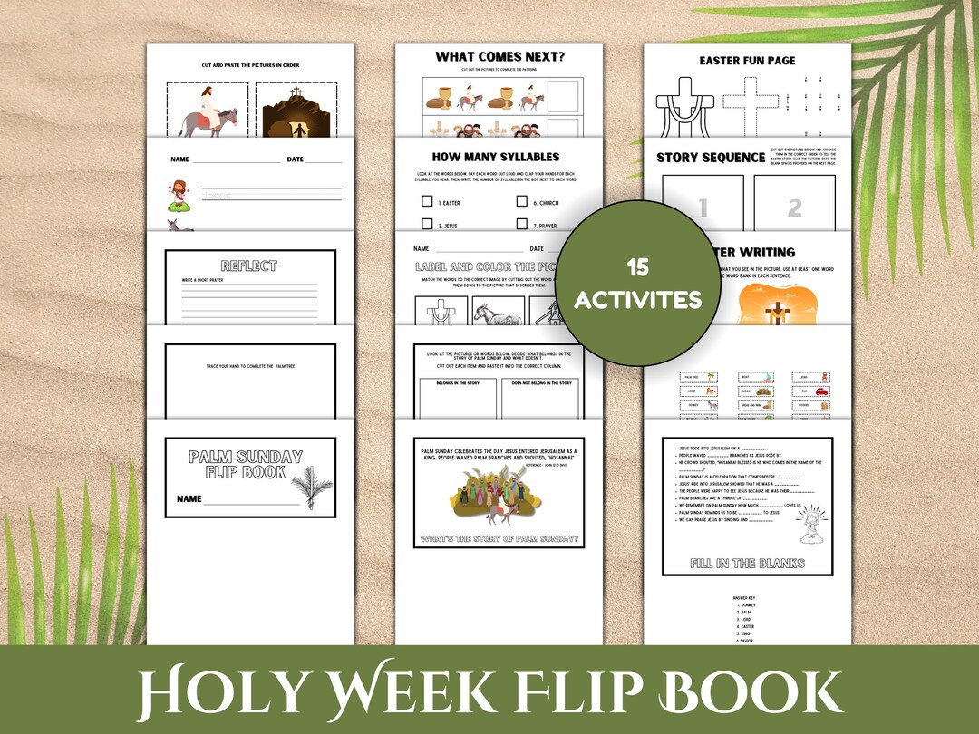 Holy Week Flip Book for Kids - Coloring, Learning, Activities - Easter ...