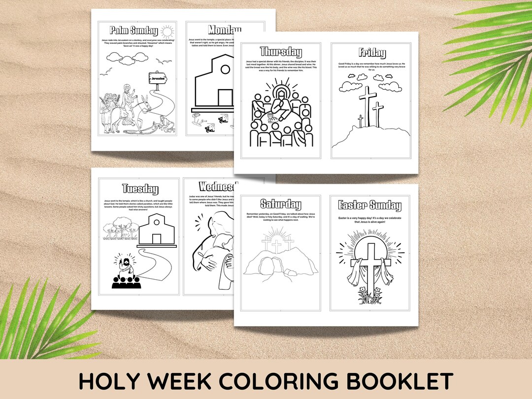 Holy Week Coloring Book: Educational Activity, Sunday School (PDF) - Etsy