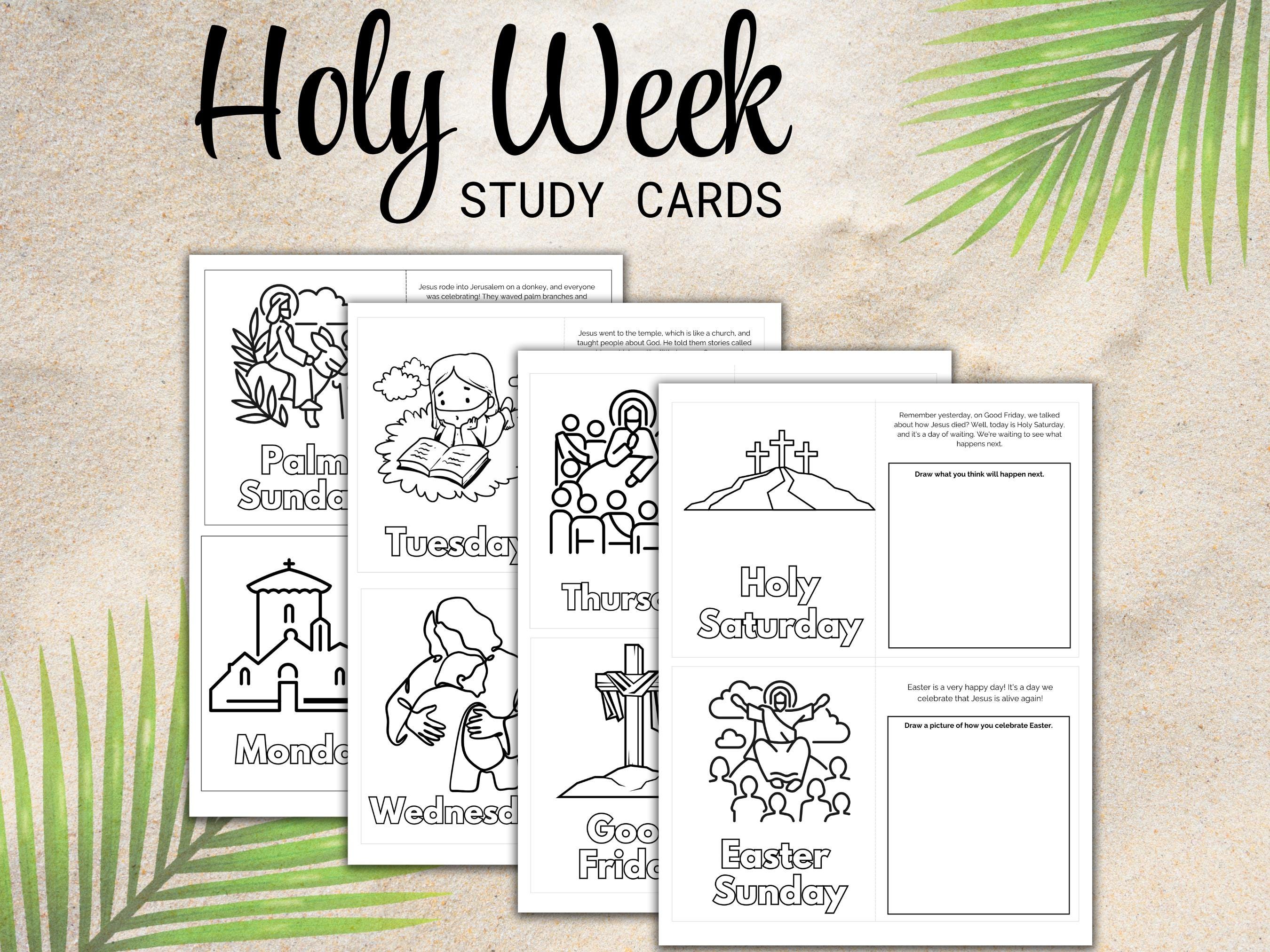 Holy Week Activity Bundle for Kids: Easter Story, Placemats (digital ...