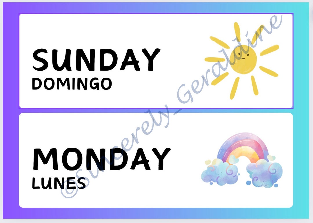 Tarjetas didácticas para enseñar a los niños los días de la semana ...
