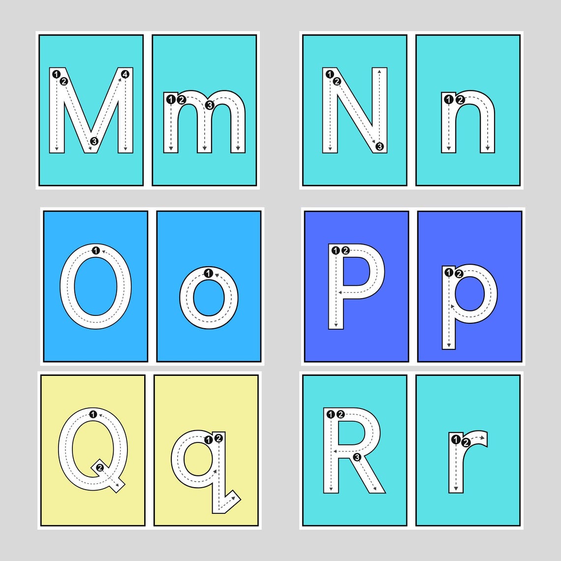 ABC Printable Tracing Flashcards Alphabet Learning Cards Preschool ...