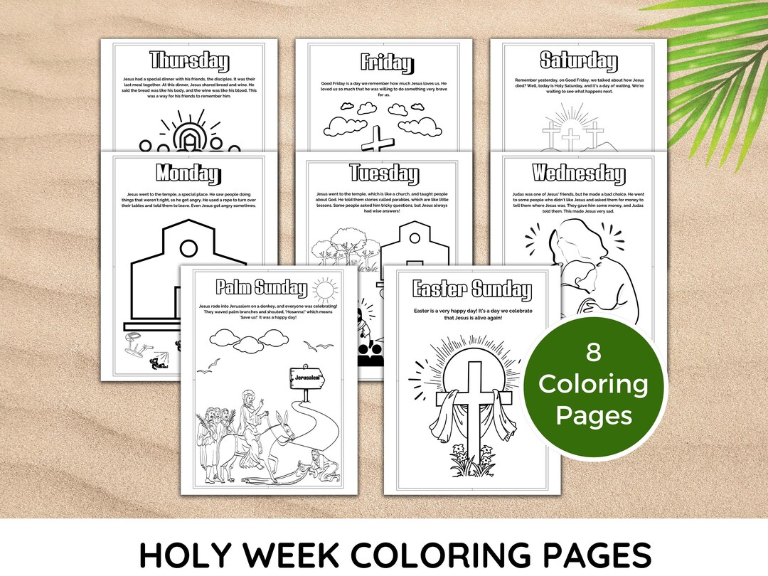 Holy Week Educational Coloring Pages- Instant Download PDF - Etsy
