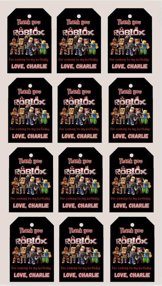 Editable Roblox Themed Thank You Tags Digital Download Personalized ...