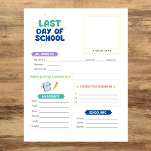 Back to School Printable, All About Me, First Day of School Interview ...