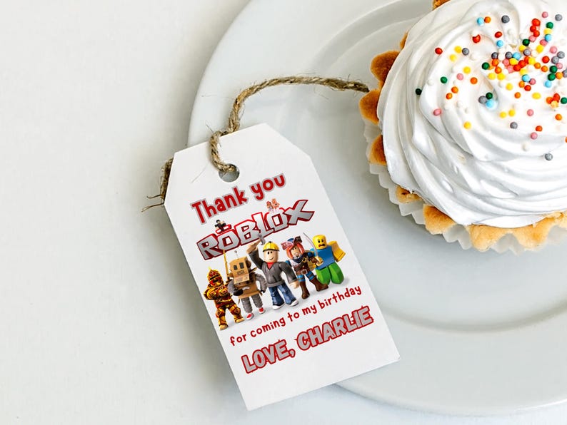 Editable Roblox Themed Thank You Tags Digital Download Personalized ...