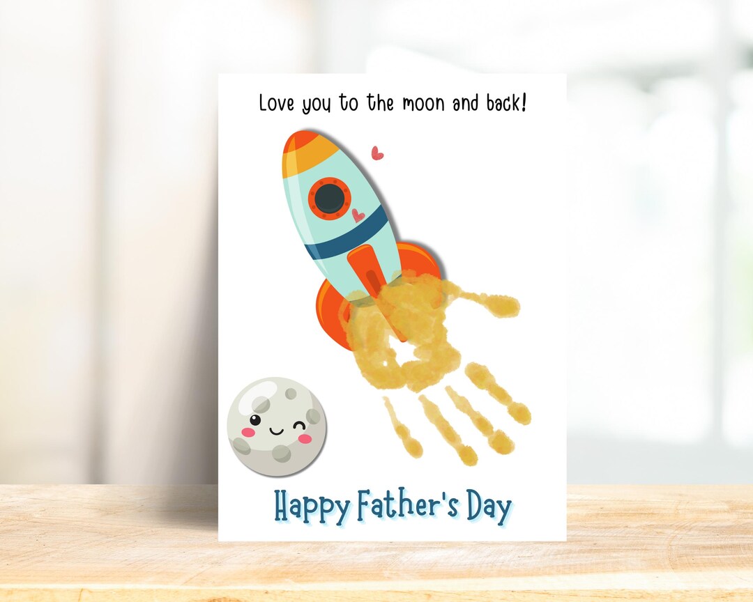 Father's Day Handprint Art, Handprint Craft, Father's Day, Rocket Craft ...