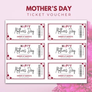 Editable Mother's Day Gift Certificate Template, Printable Personalized ...