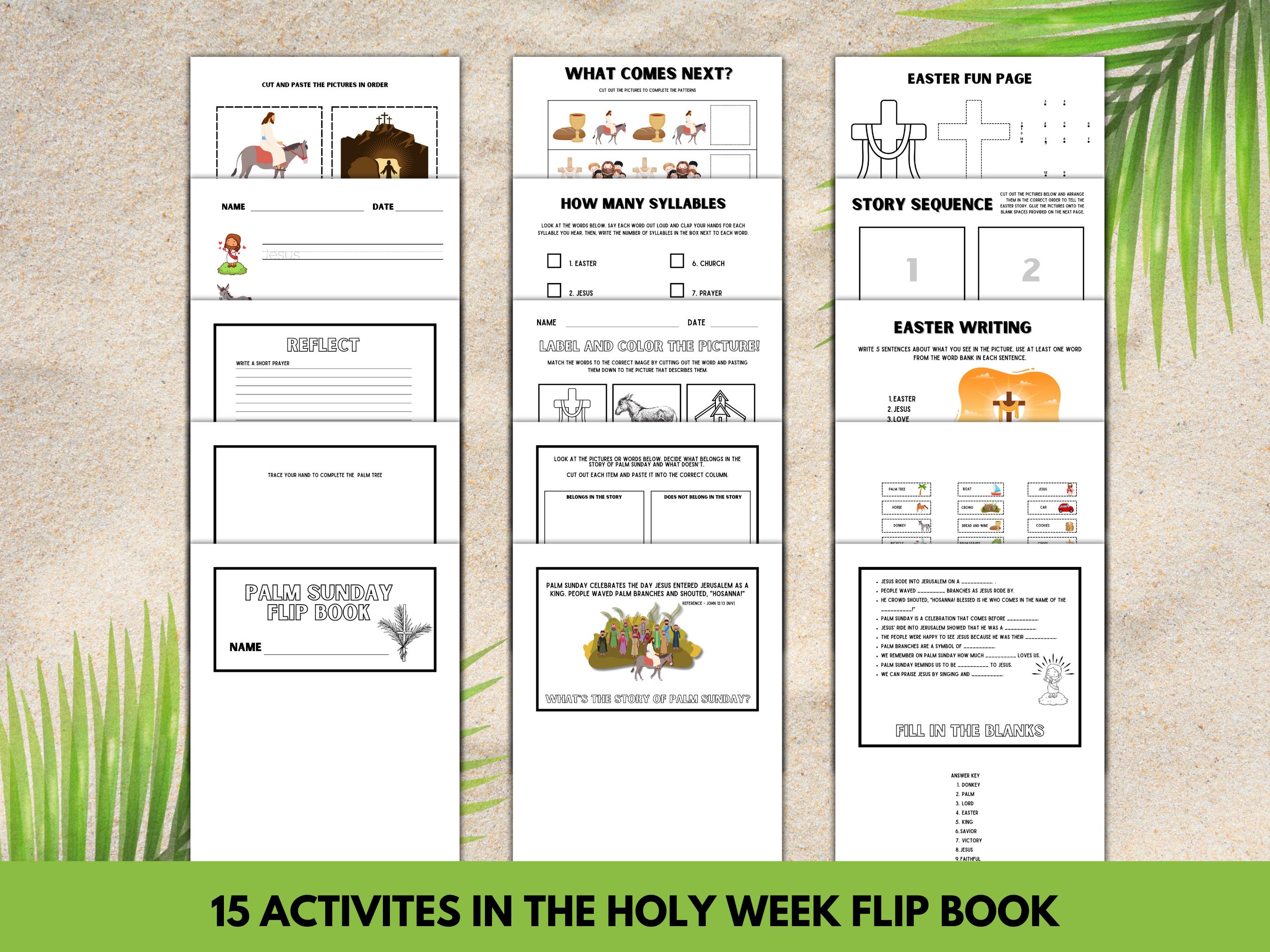 Holy Week Activity Bundle for Kids: Easter Story, Placemats (digital ...