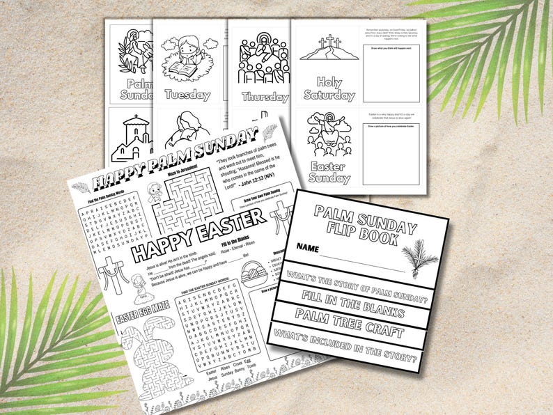 Holy Week Activity Bundle for Kids: Easter Story, Placemats (digital ...