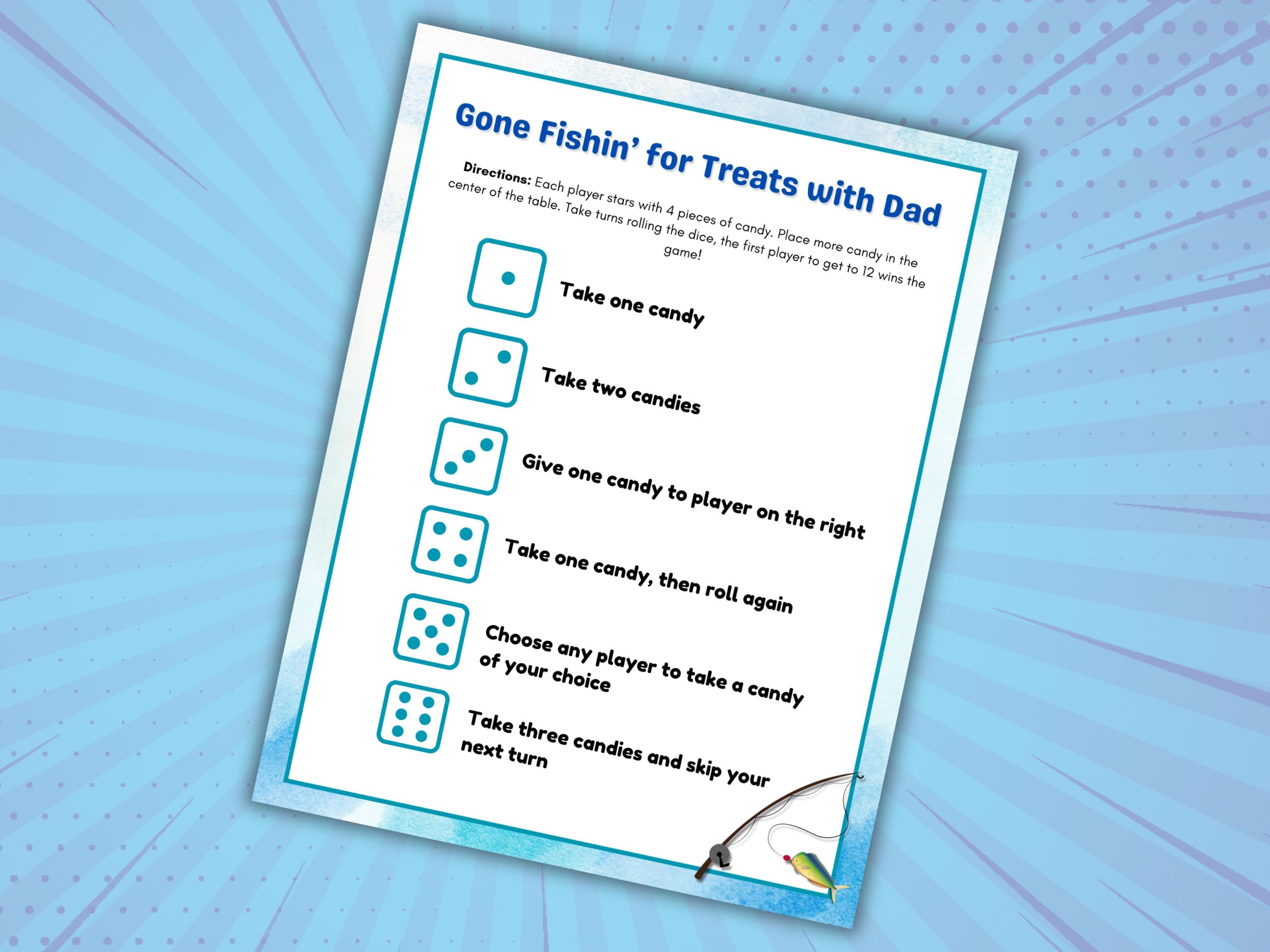 Father's Day Candy Dice Game, Dice Game, Candy Dice, Father's Day ...