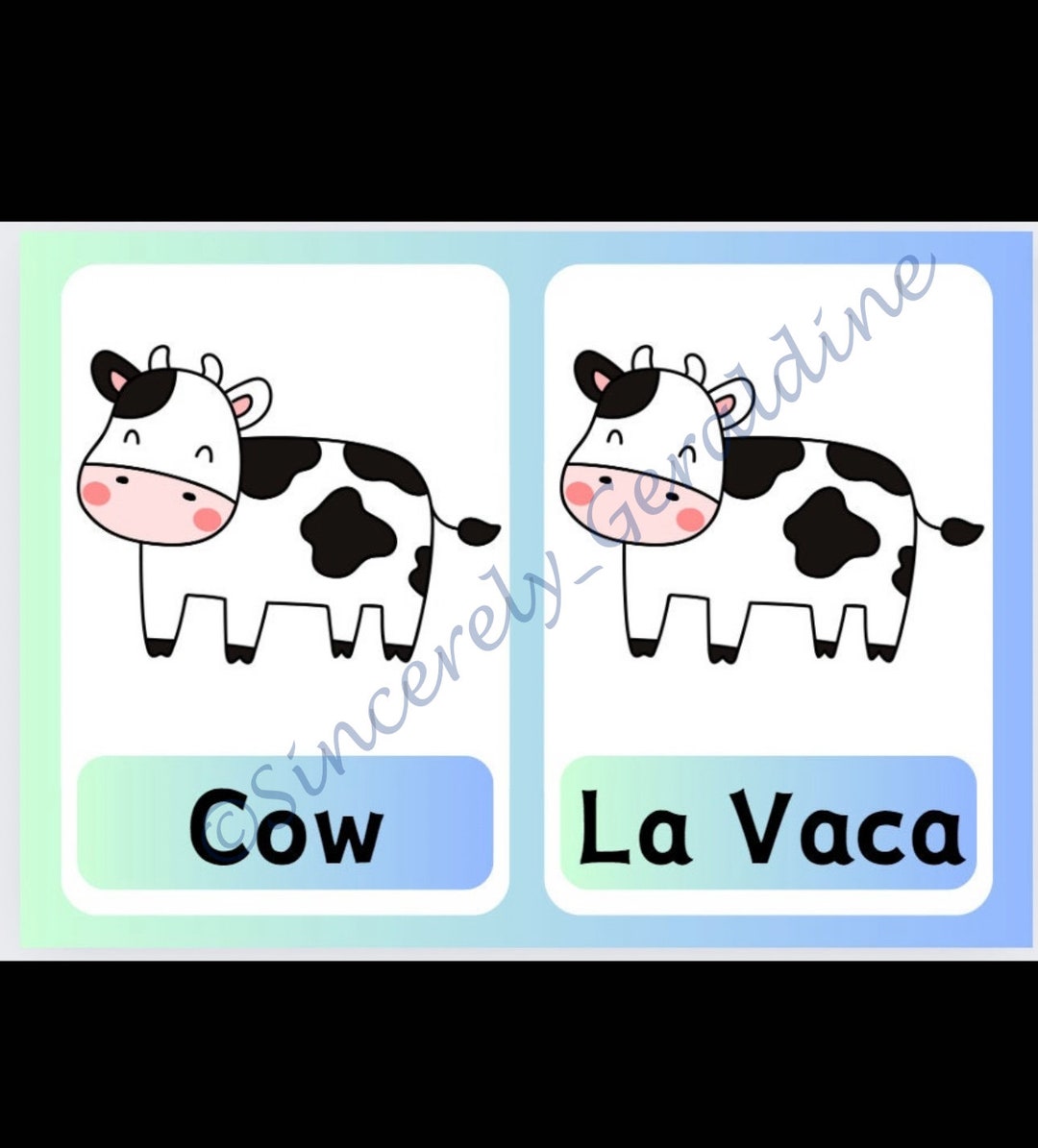 Toddler Flashcards, Farm Animals in English and Spanish - Etsy