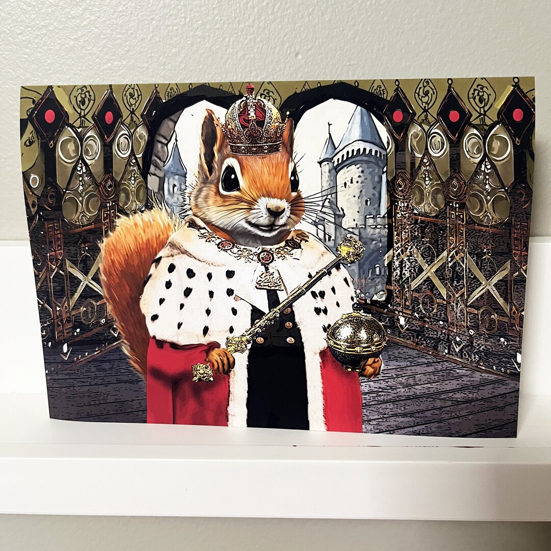 Regal Squirrel Note Card Self-sealing Envelopes White King Eichhorn in ...