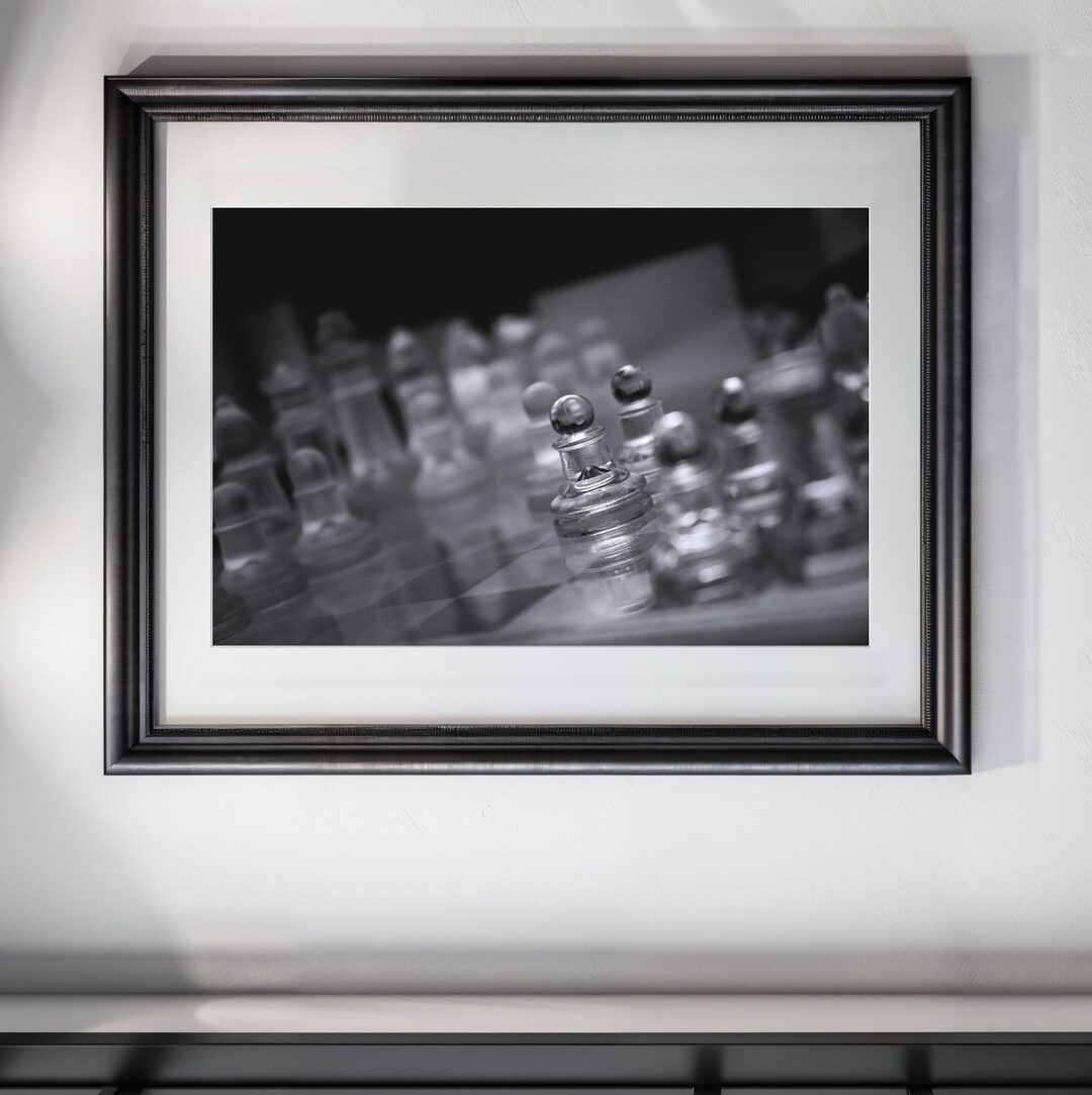Glass Chess Wall Art, Chess Poster, Glass Chess Photography, Chess Pawn ...