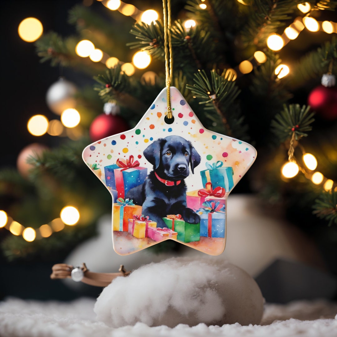 Labrador Christmas Ornament 2024 Black Labrador Ornament Decoration ...