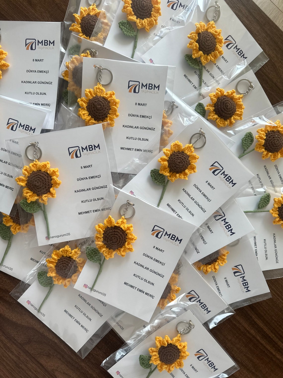 Custom Amigurumi Keychain Mini Crocheted Charm With Your Text or Logo ...