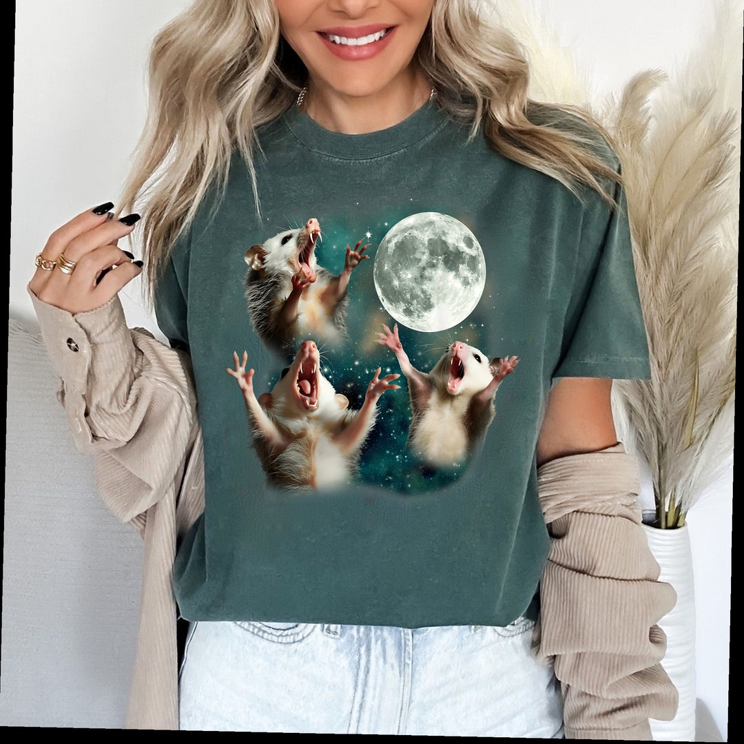 Three-possum-moon-3-opossum-funny-weird-cursed-meme-t-shirt1211 - Etsy