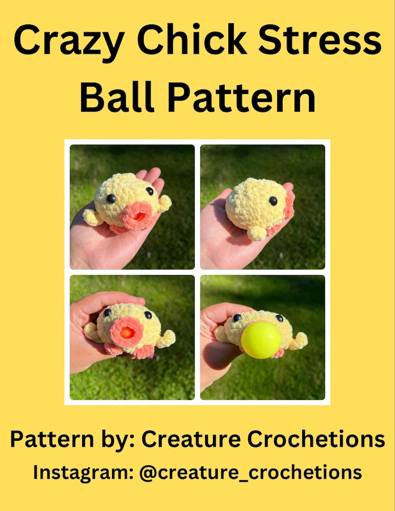 Crochet Crazy Chick Stress Ball Pattern (PDF Pattern) - Etsy
