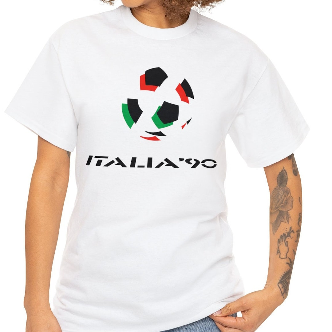 Italia 90 Logo Retro Football T-shirt Unisex Heavy Cotton Tee - Etsy