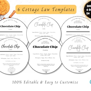 Cottage Law Editable Label Template, Bakery Food License Sticker, Home ...