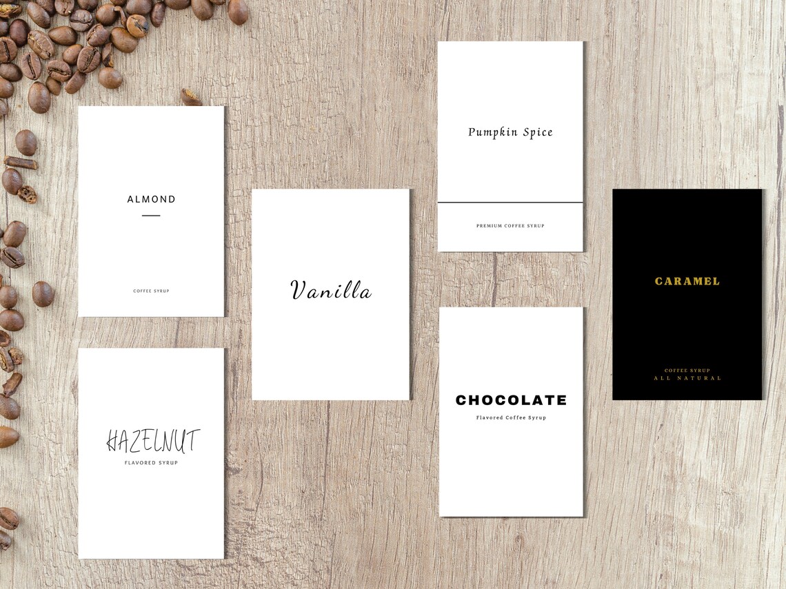 Editable Coffee Syrup Label Templates coffee Bar Decor, Soda Syrup ...