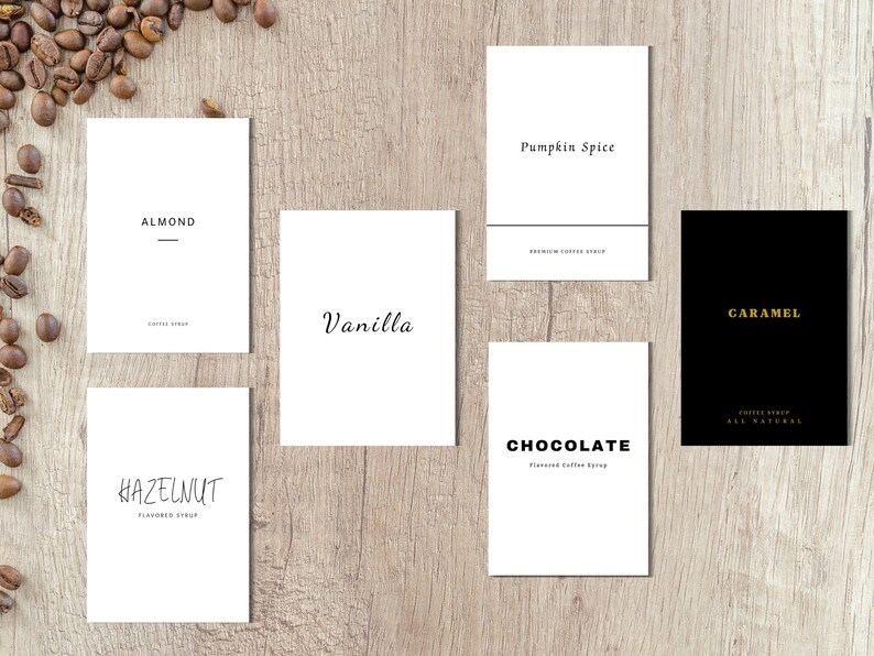 Editable Coffee Syrup Label Templates coffee Bar Decor, Soda Syrup ...