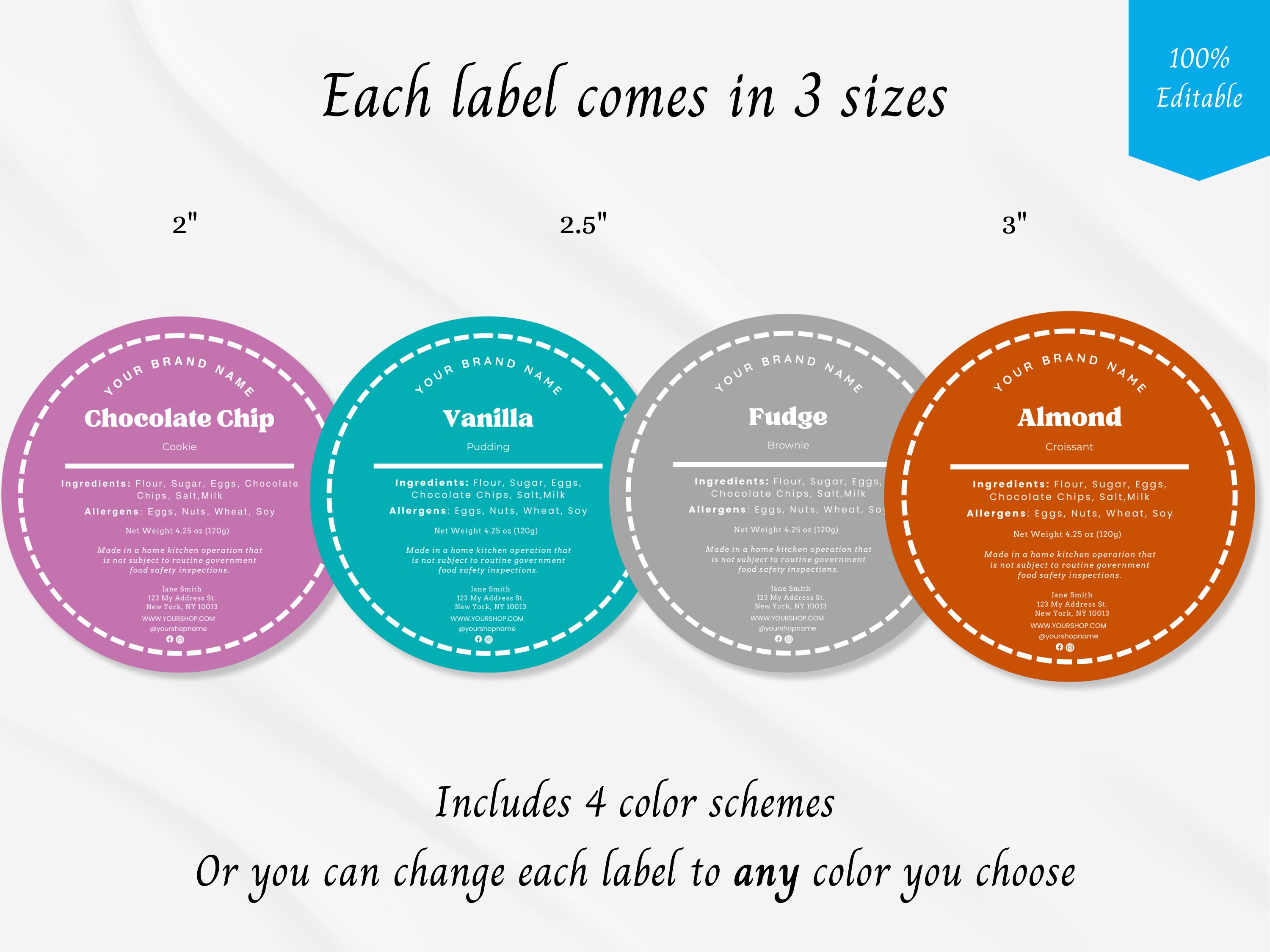 Cottage Law Editable Label Template, Bakery Food License Sticker, Home ...