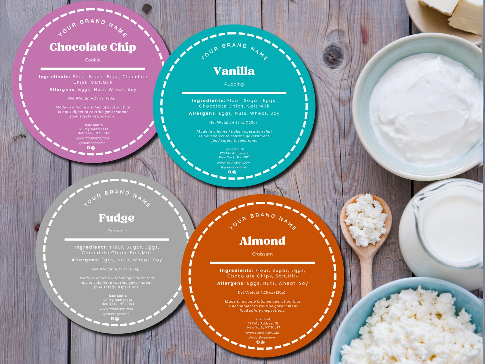 Cottage Law Editable Label Template, Bakery Food License Sticker, Home ...