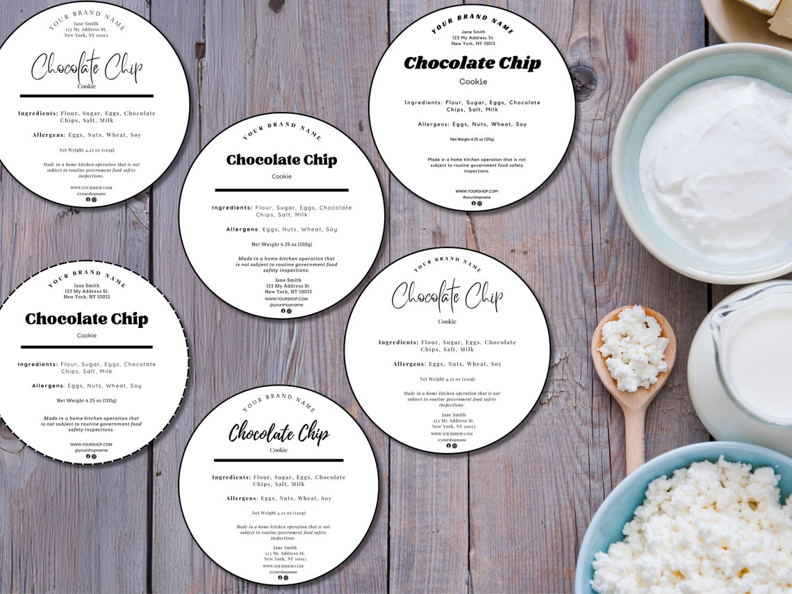 Cottage Law Editable Label Template, Bakery Food License Sticker, Home ...