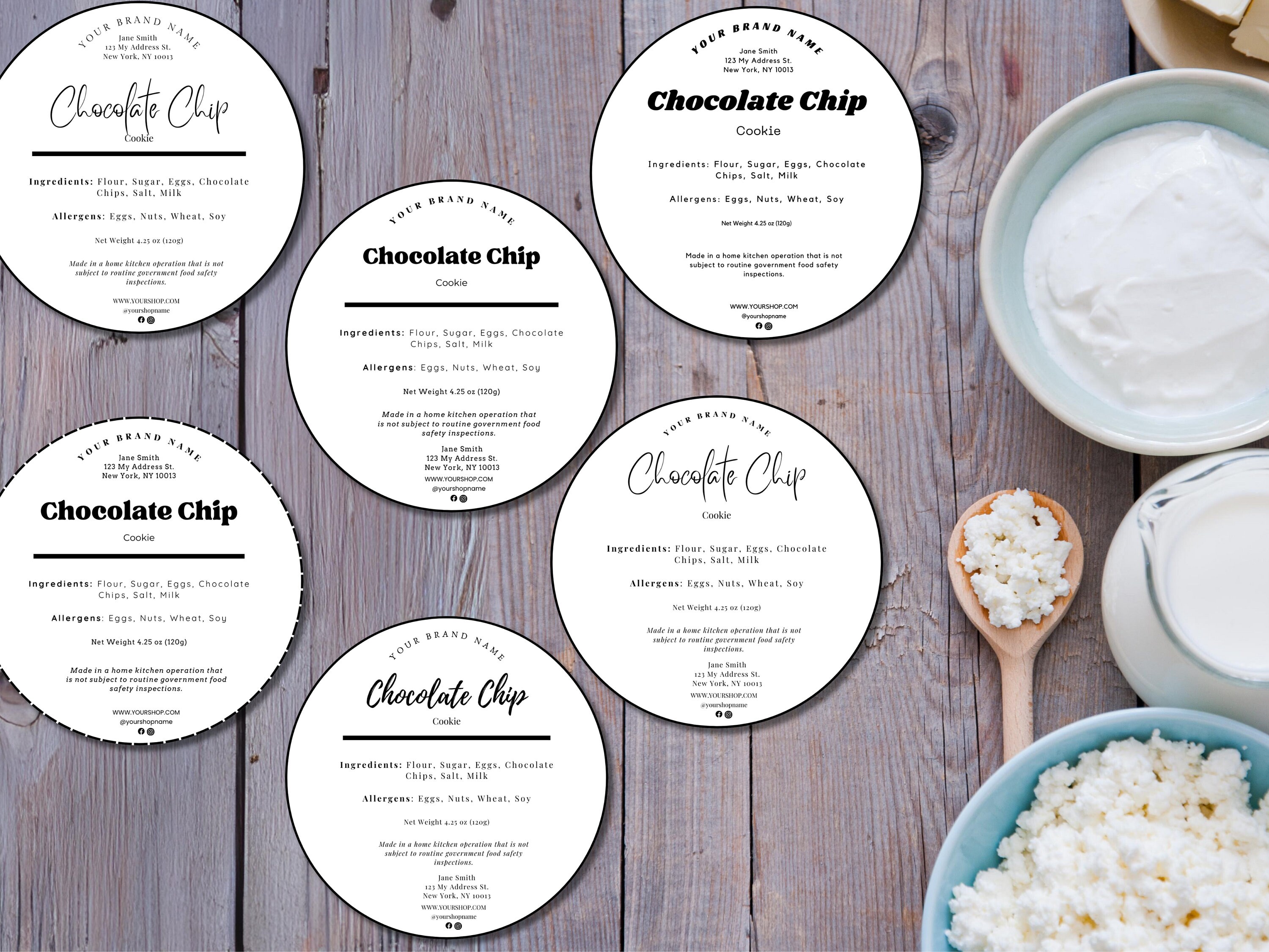 Cottage Law Editable Label Template, Bakery Food License Sticker, Home ...