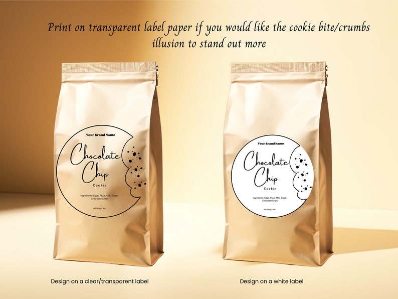 Editable Product Label Template, Product Labels, Cookie, Bakery, Custom ...