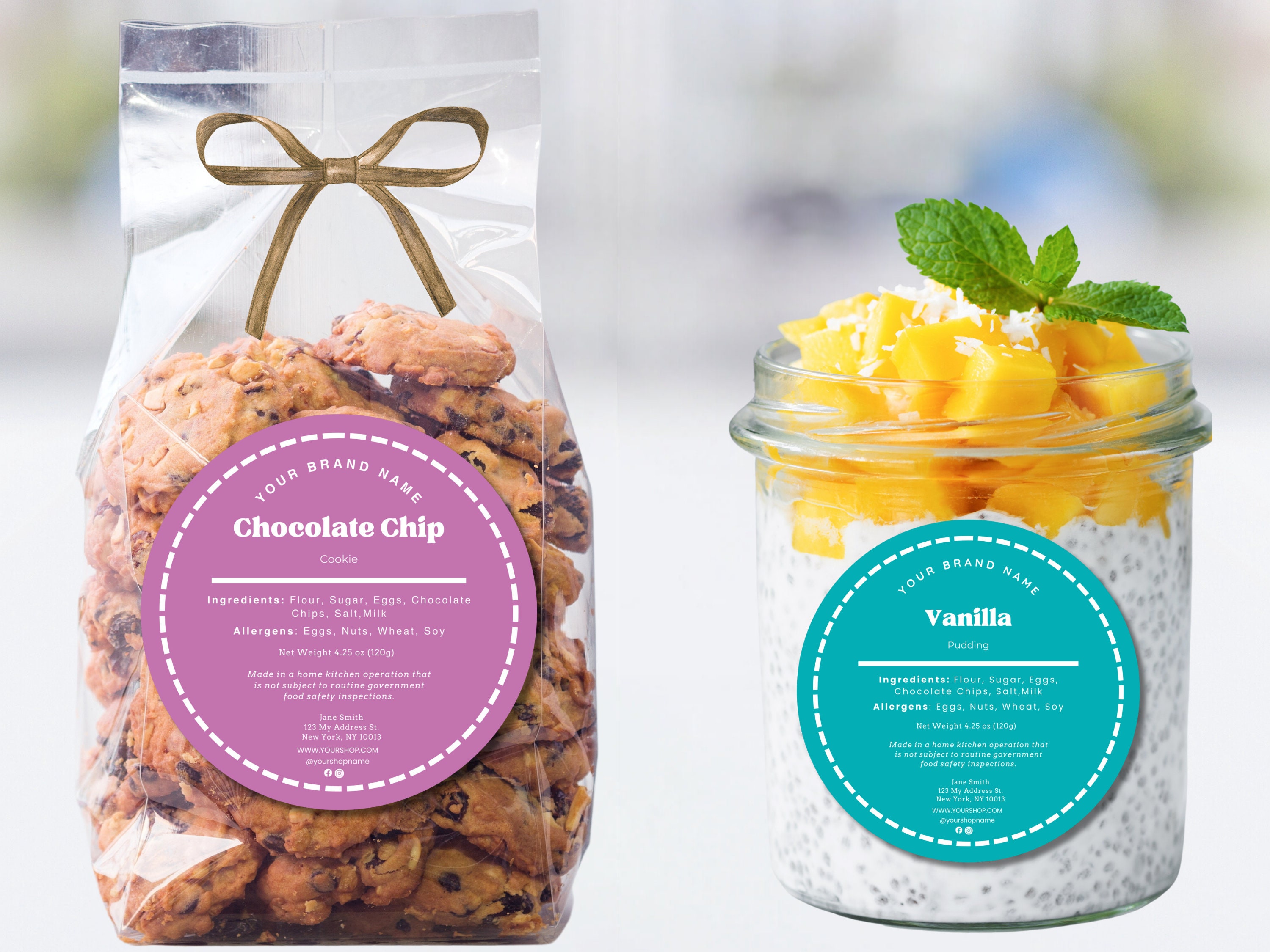 Cottage Law Editable Label Template, Bakery Food License Sticker, Home ...