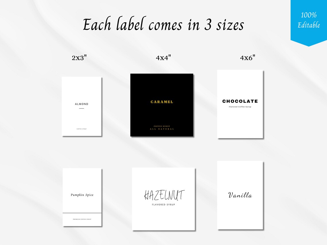 Editable Coffee Syrup Label Templates coffee Bar Decor, Soda Syrup ...
