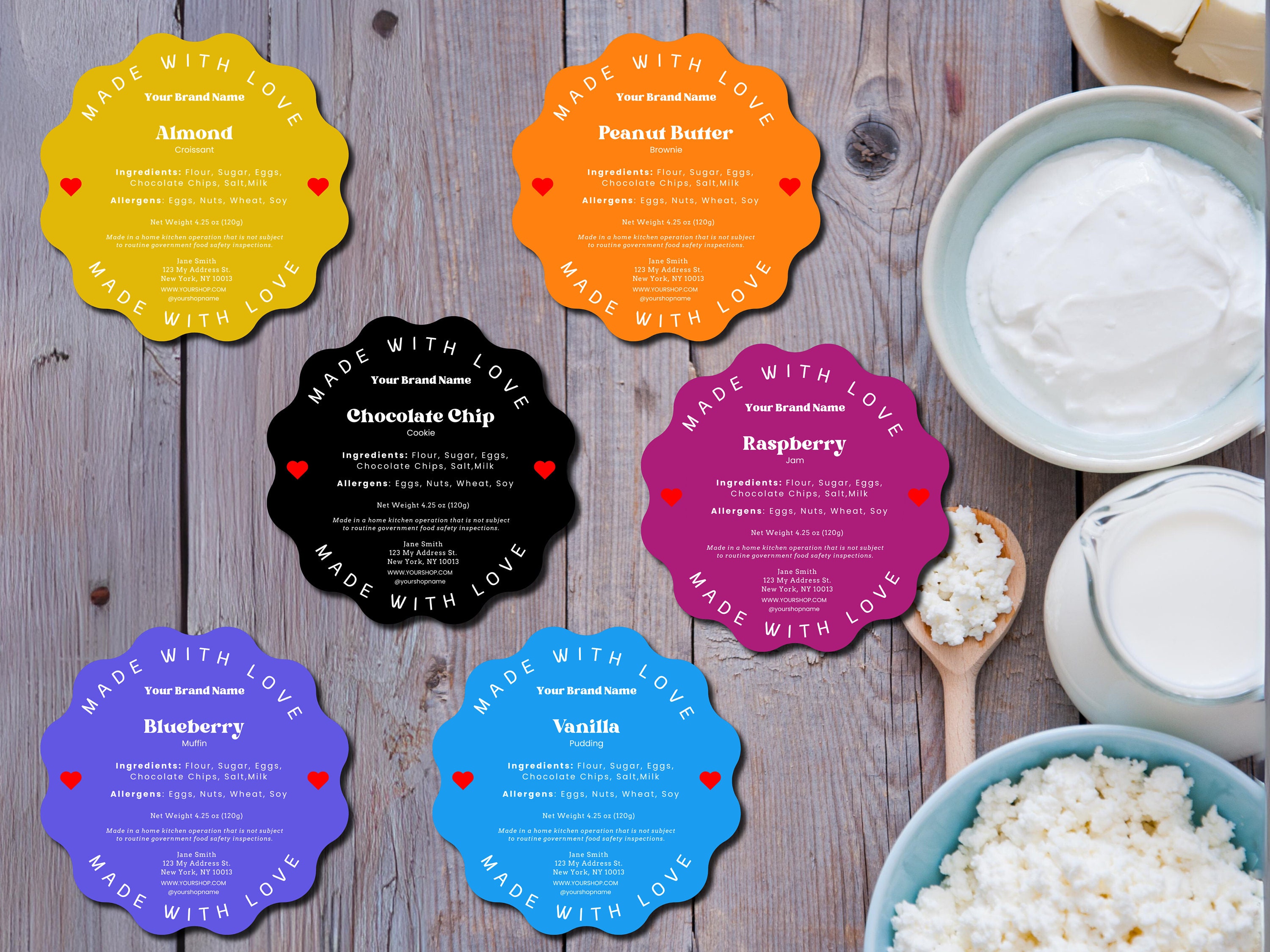 Cottage Law Editable Label Template, Bakery Food License Sticker, Home ...