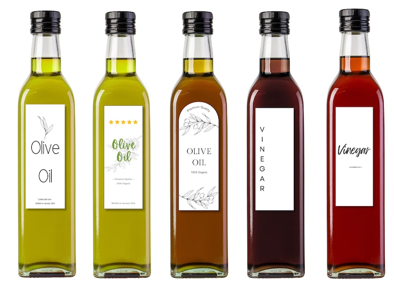 20 Editable Oil and Vinegar Label Templates, Oil-vinegar Label, Modern ...