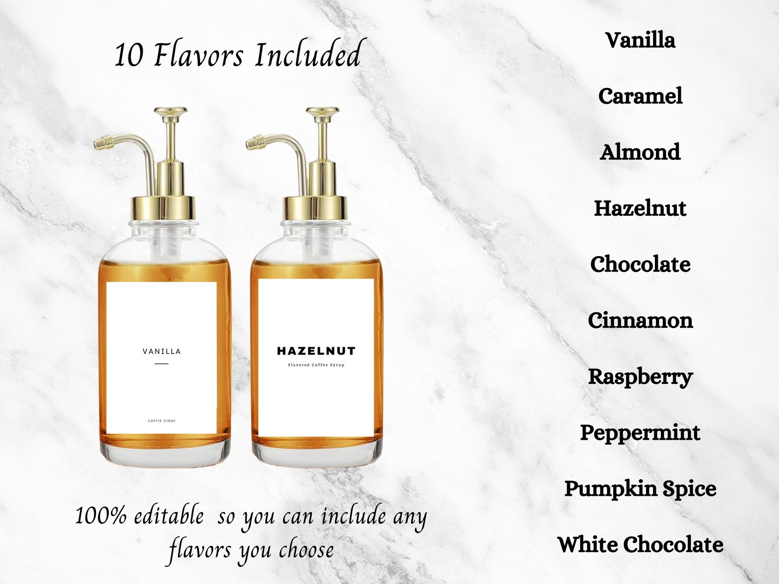Editable Coffee Syrup Label Templates coffee Bar Decor, Soda Syrup ...
