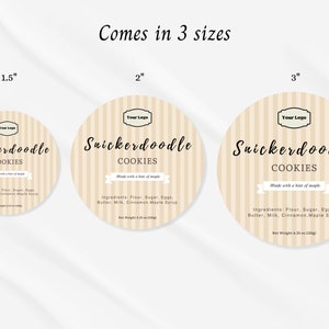 Editable Flavor Label Template, Product Labels, Cookie, Bakery, Custom ...