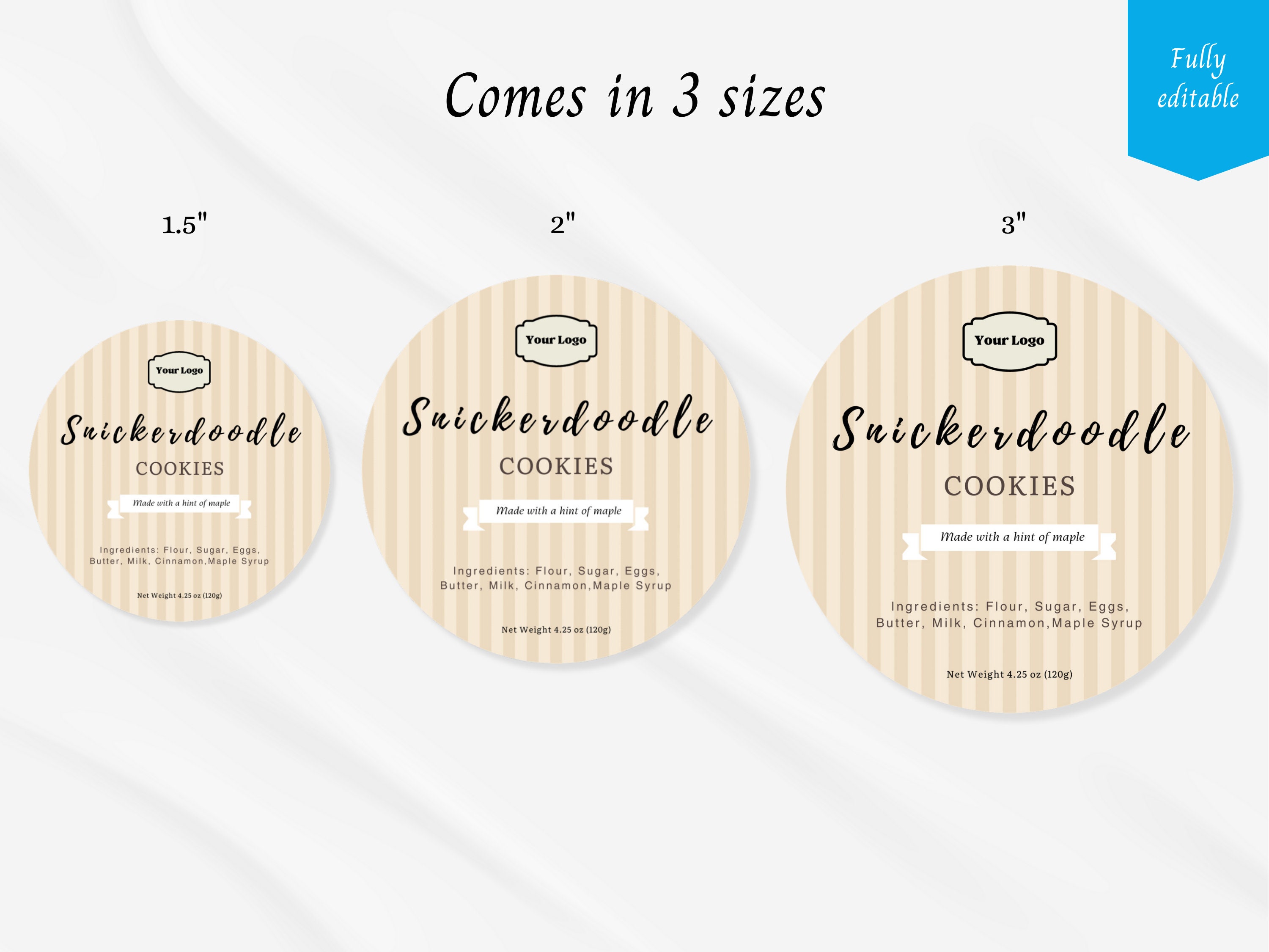 Editable Flavor Label Template, Product Labels, Cookie, Bakery, Custom ...