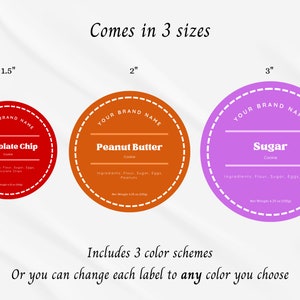 Editable Flavor Label Template, Product Labels, Cookie, Bakery, Custom ...