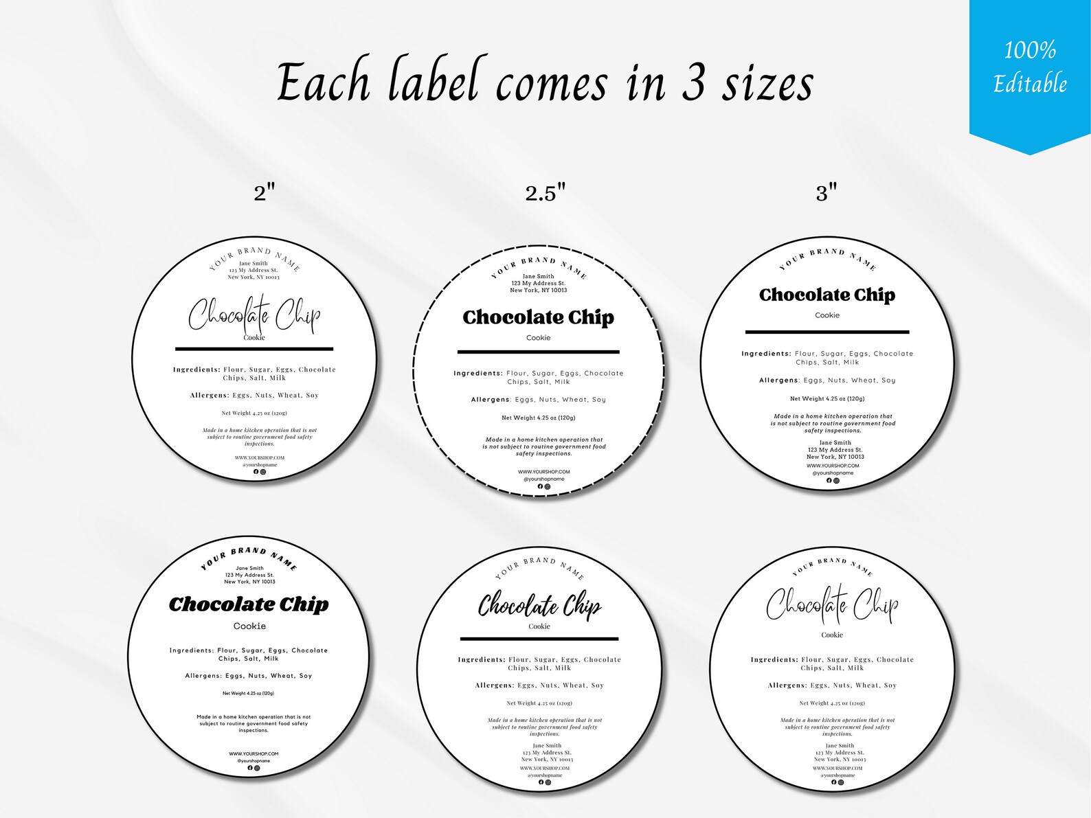 Cottage Law Editable Label Template, Bakery Food License Sticker, Home ...