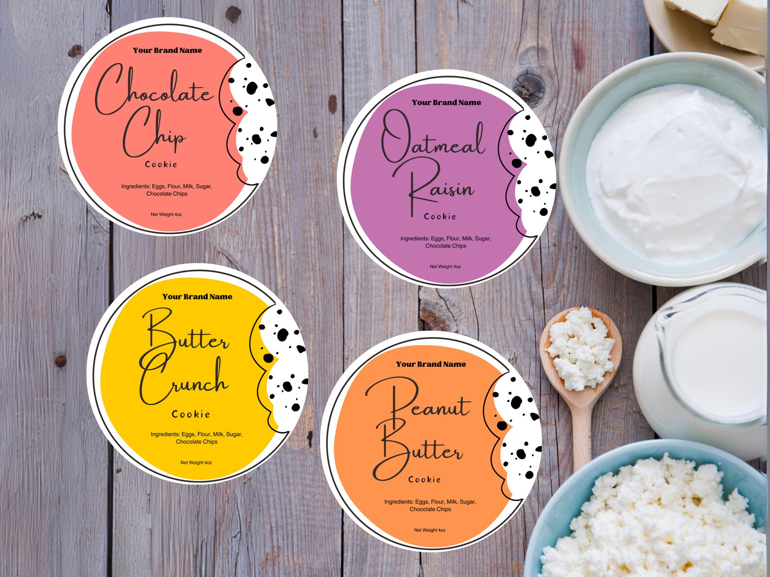 Editable Flavor Label Template, Product Labels, Cookie, Bakery, Custom ...