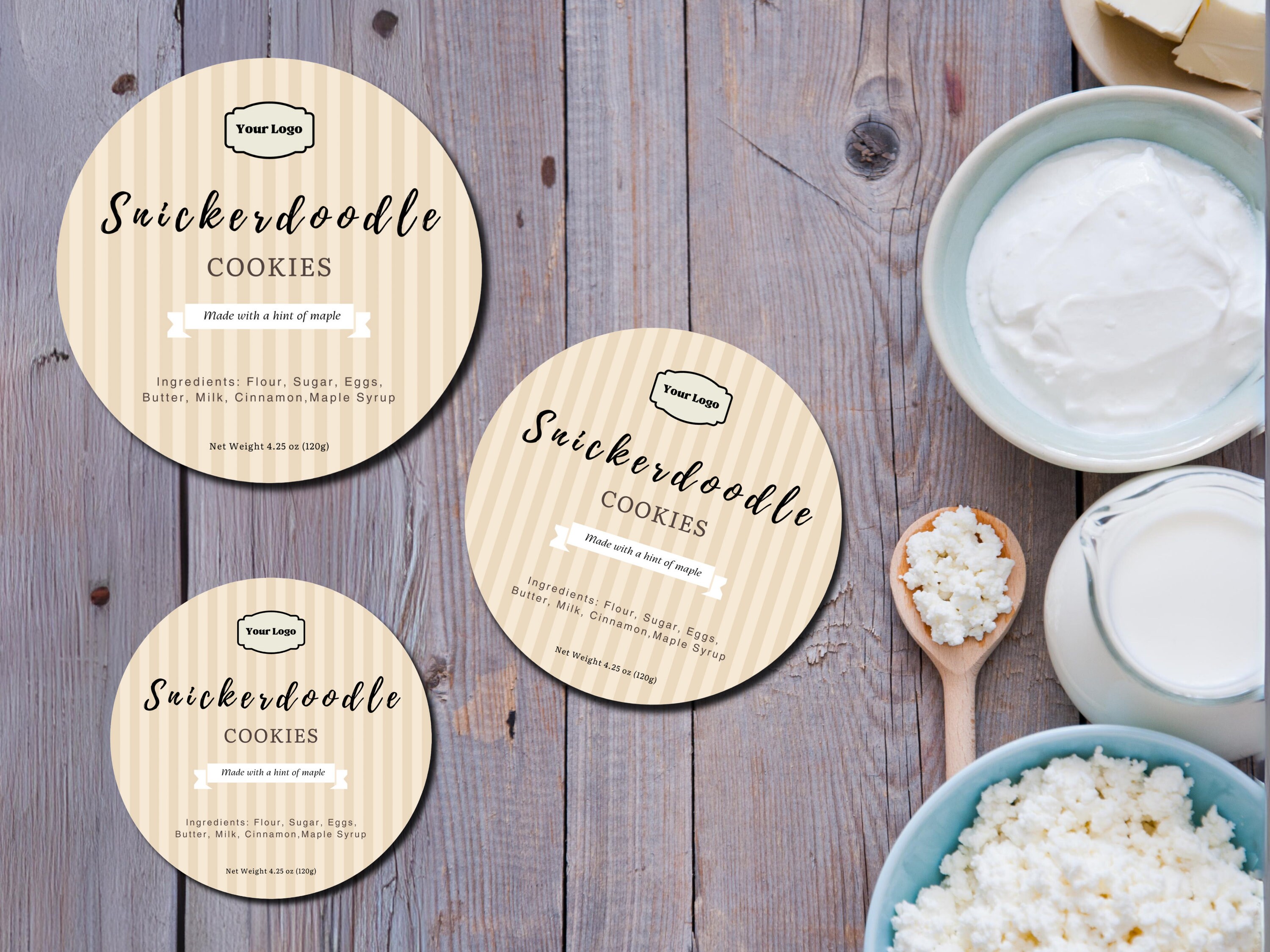 Editable Flavor Label Template, Product Labels, Cookie, Bakery, Custom ...
